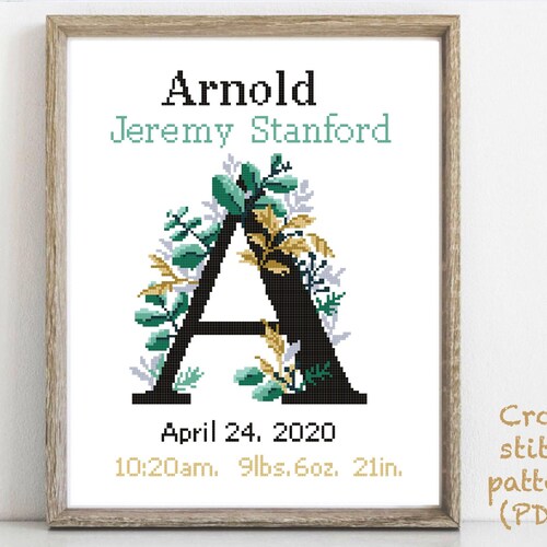 Bunting Cradle Birth Cross Stitch | Etsy