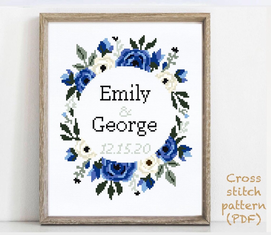 Wedding Modern Cross Stitch Pattern Personalized Customized | Etsy