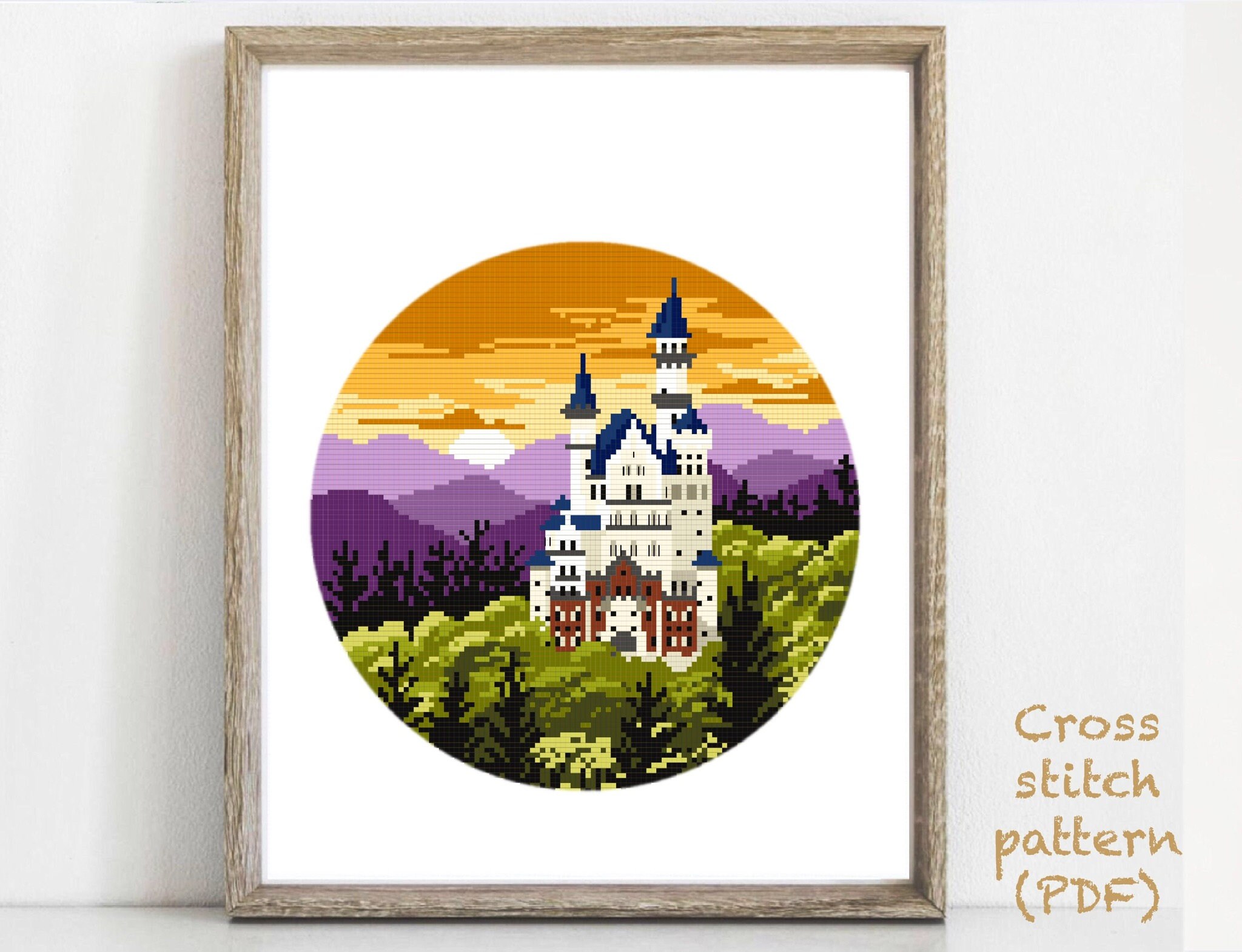 Landscape Modern Cross Stitch Pattern Germany Counted Cross | Etsy