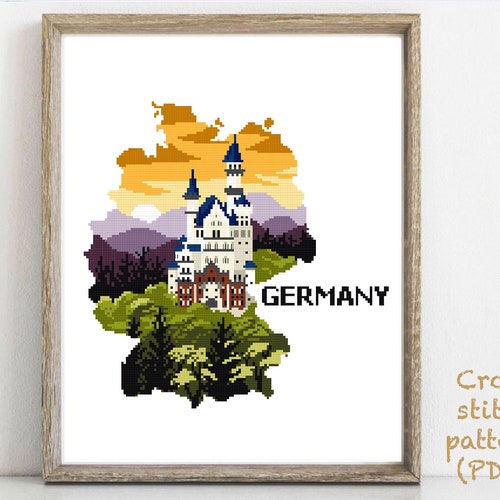 Landscape Modern Cross Stitch Pattern Germany Counted Cross - Etsy