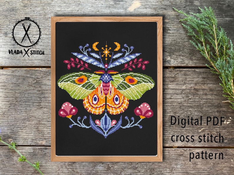 Moths Modern Cross Stitch Pattern Insect Cross Stitch - Etsy