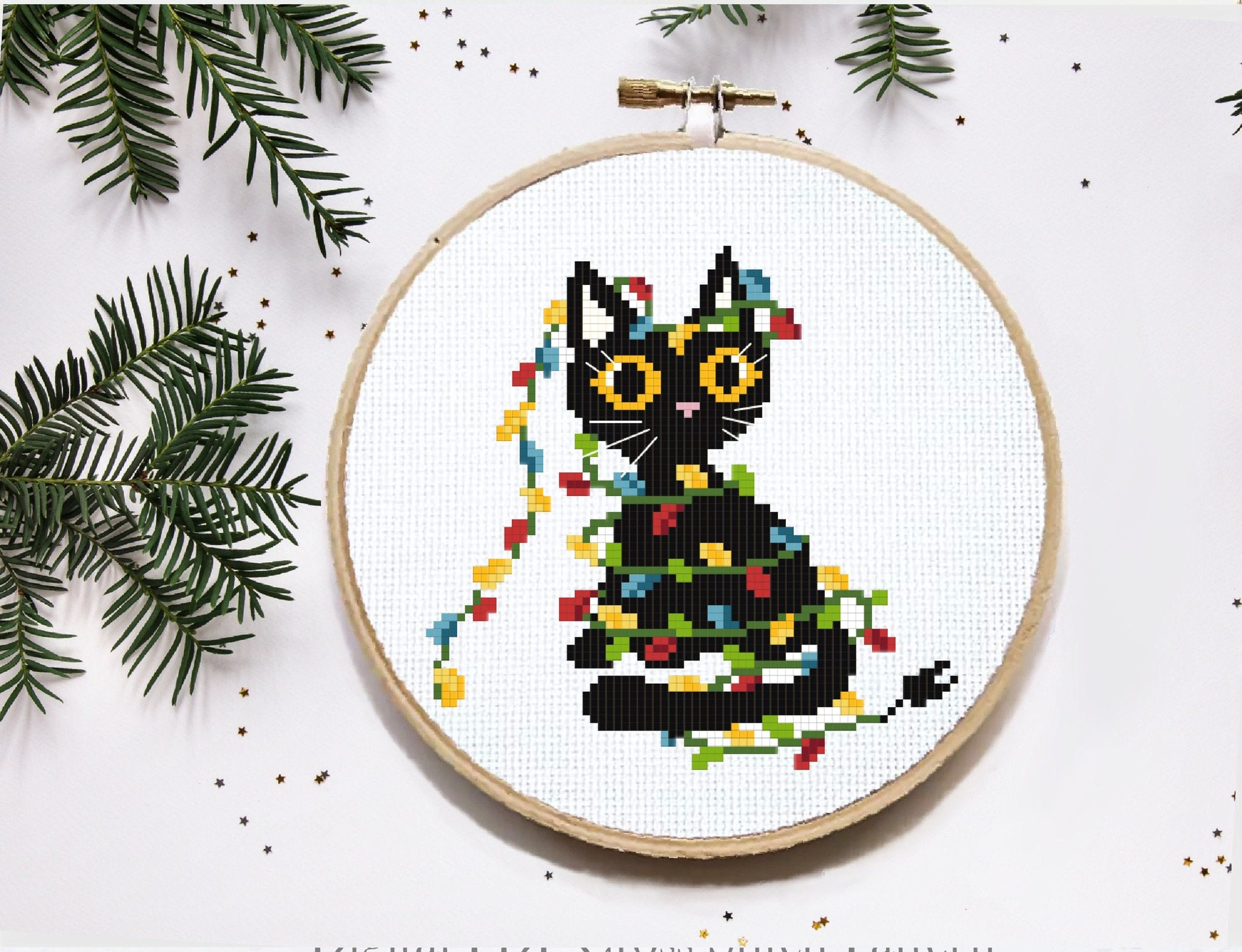 Set of 5 Christmas Cats Modern Cross Stitch Pattern Easy - Etsy