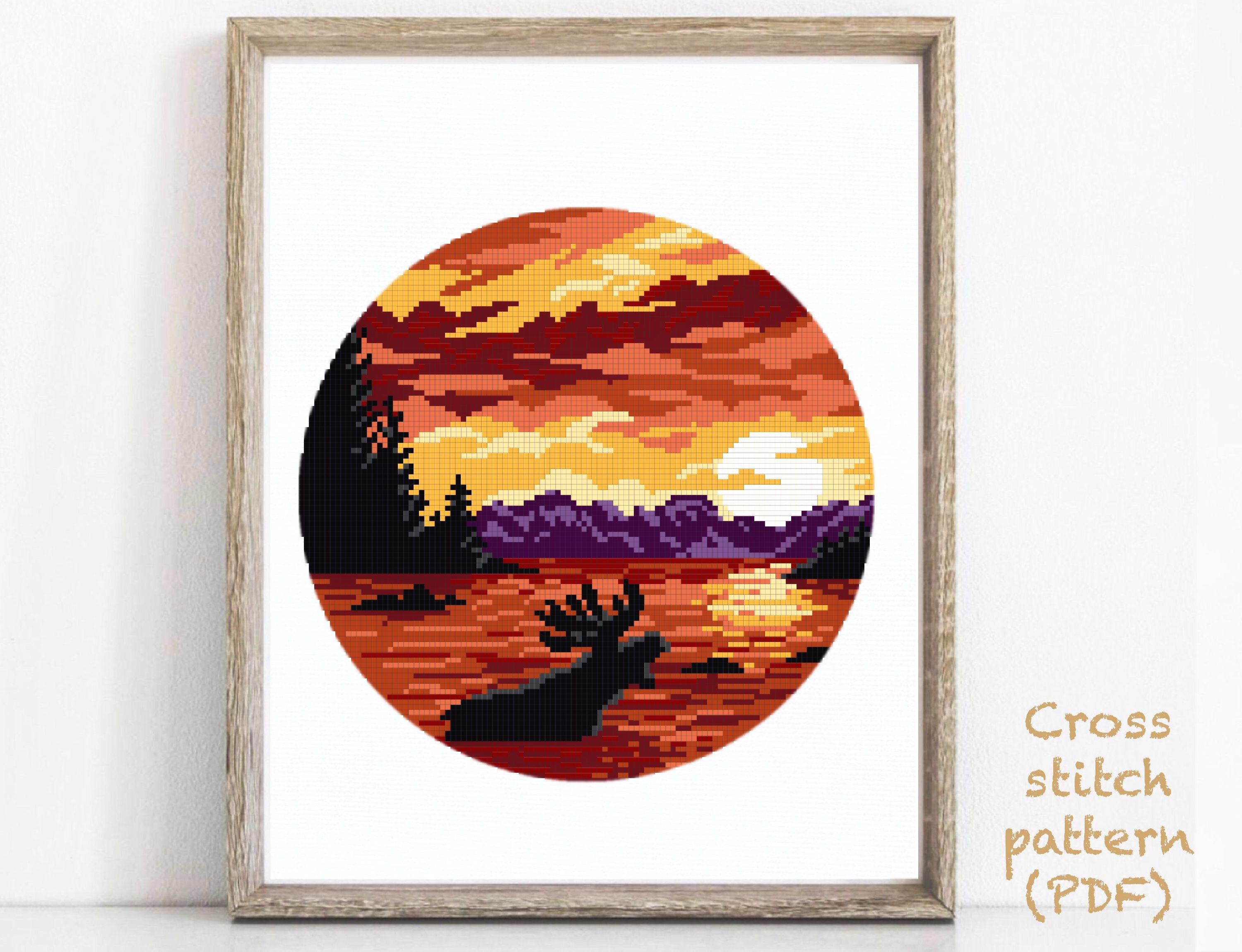 Alaska Denali National Park Modern Cross Stitch Pattern - Etsy
