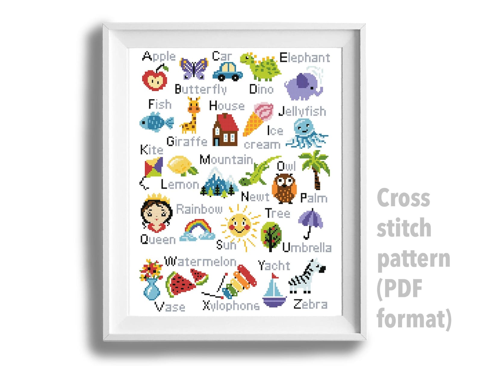Alphabet Modern Cross Stitch Pattern Easy Counted Cross - Etsy