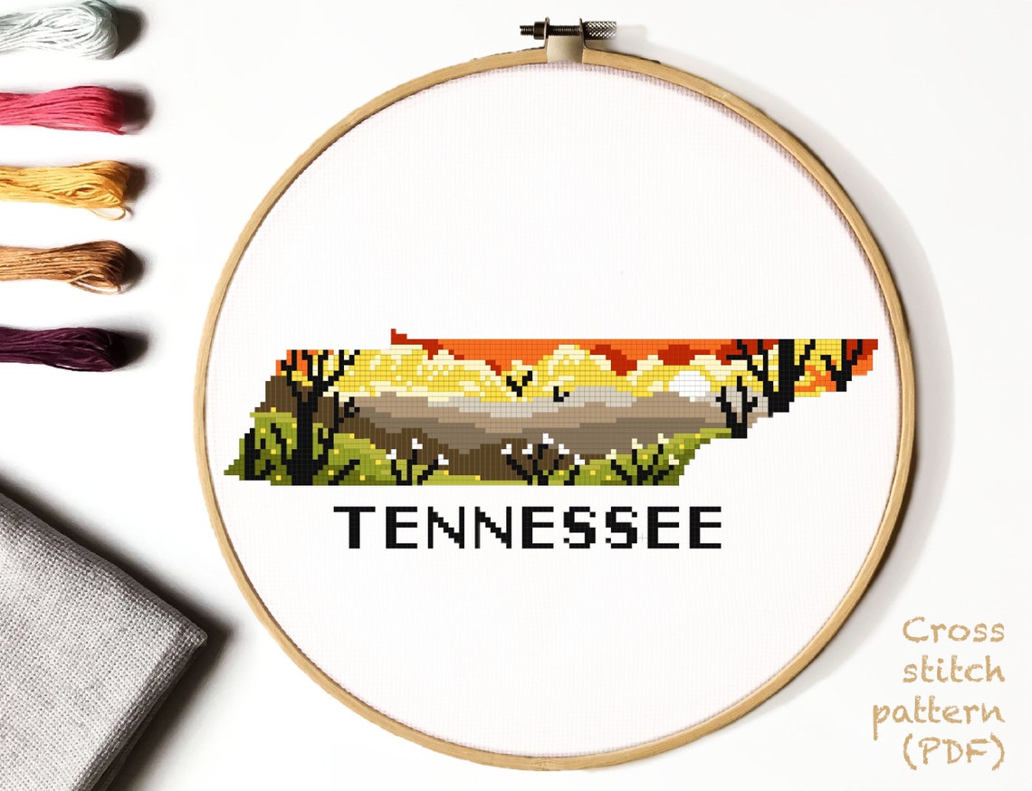 Tennessee States Modern Cross Stitch Pattern Nature Easy | Etsy