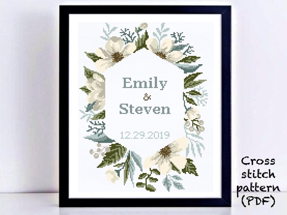 Wedding Modern Cross Stitch Pattern Personalized Counted | Etsy