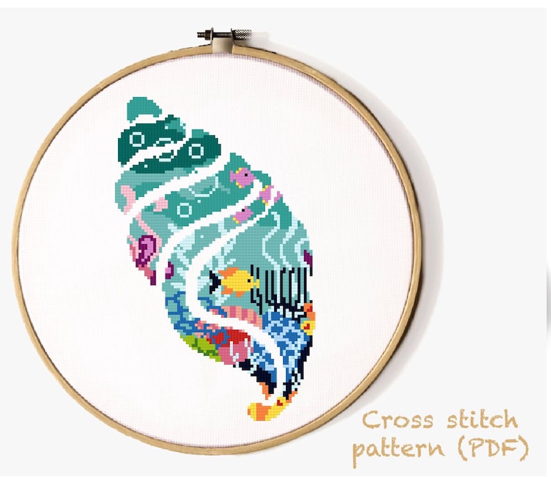 Set of 6 Sea Animals Modern Cross Stitch Pattern Ocean Cross - Etsy