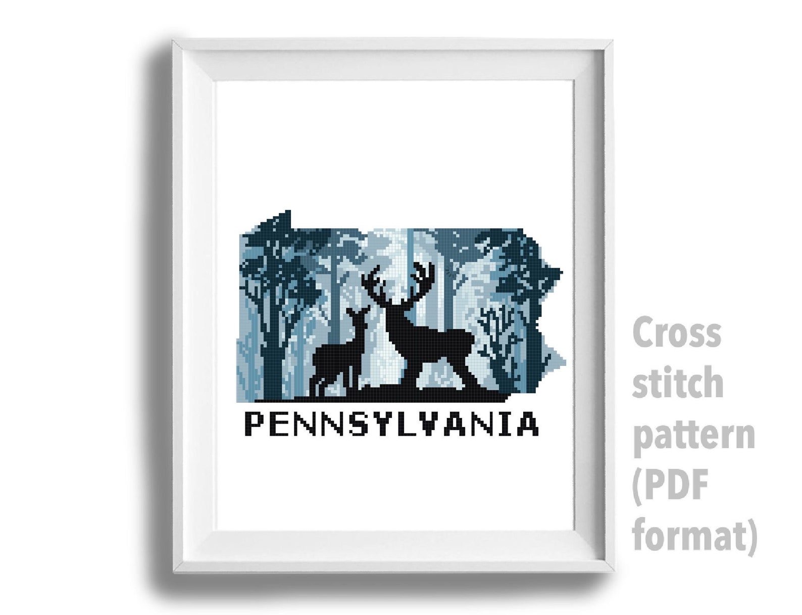 Pennsylvania State Modern Cross Stitch Pattern Nature Easy - Etsy