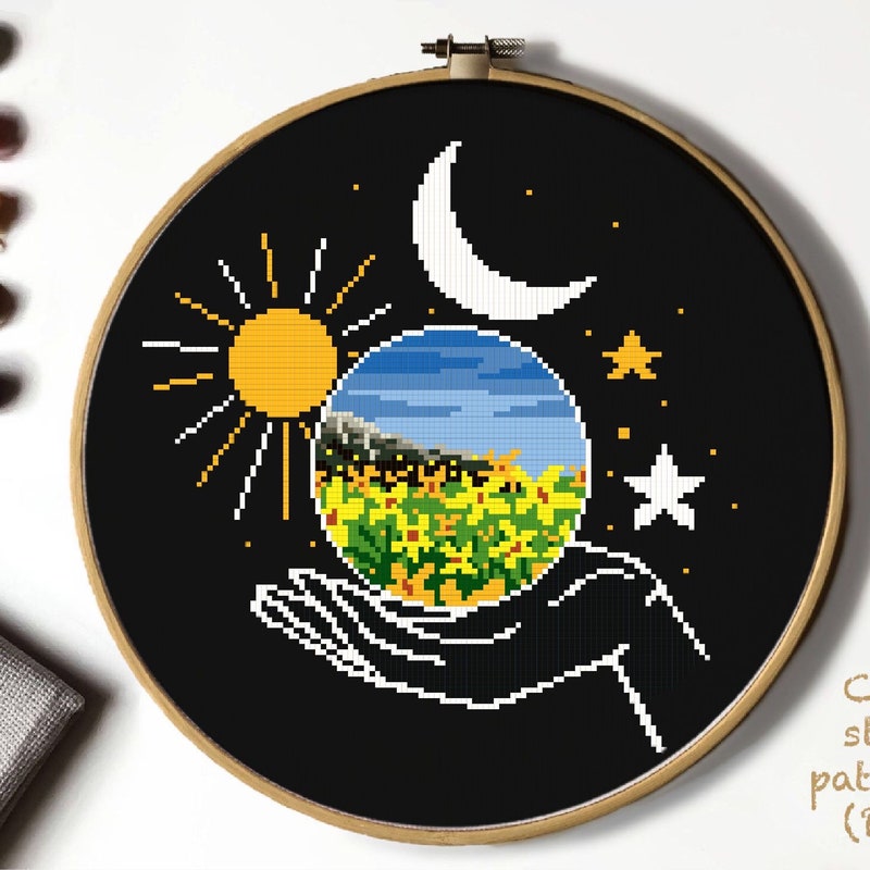 Sun Cross Stitch - Etsy