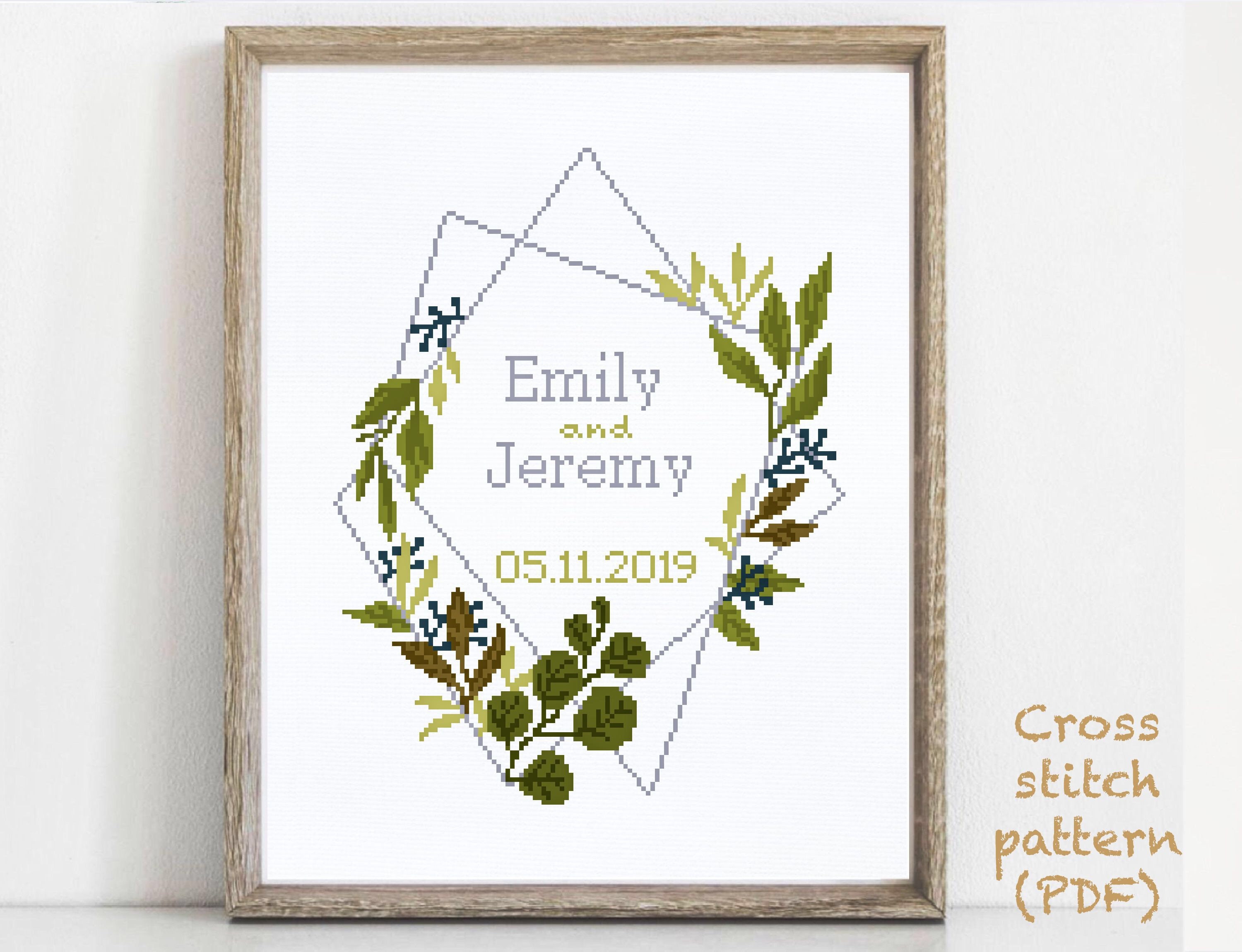 Wedding Modern Cross Stitch Pattern Personalized Counted | Etsy