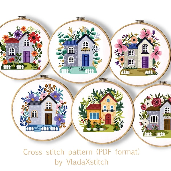 Cross Stitch House - Etsy