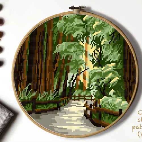 Landscape Modern Cross Stitch Pattern Nature Easy Counted | Etsy
