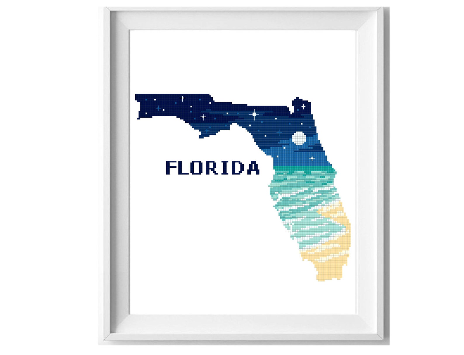 Florida State Modern Cross Stitch Pattern Nature Counted - Etsy