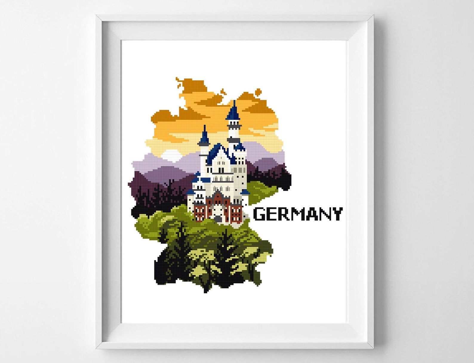 Germany Modern Cross Stitch Pattern Nature Easy Counted Cross | Etsy