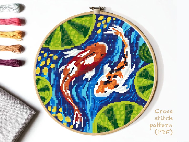Fish Modern Cross Stitch Pattern Easy Counted Cross Stitch - Etsy