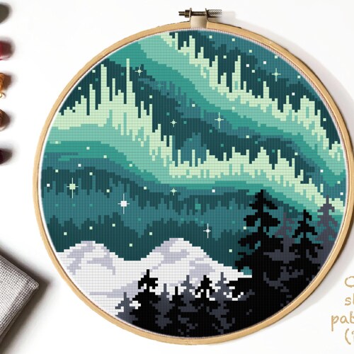 Landscape Modern Cross Stitch Pattern Nature Easy Counted - Etsy