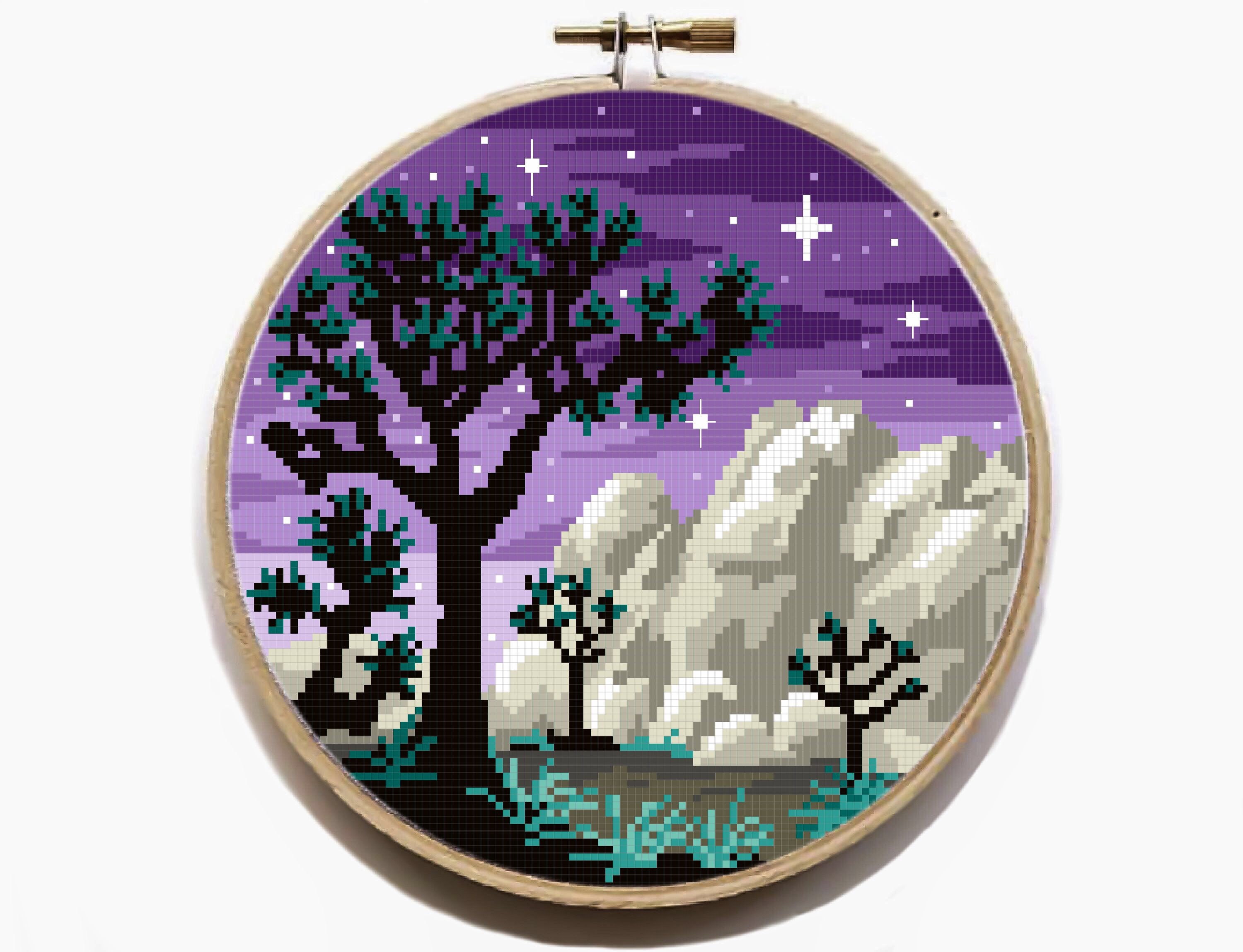 Joshua Tree National Park Modern Cross Stitch Pattern Nature - Etsy