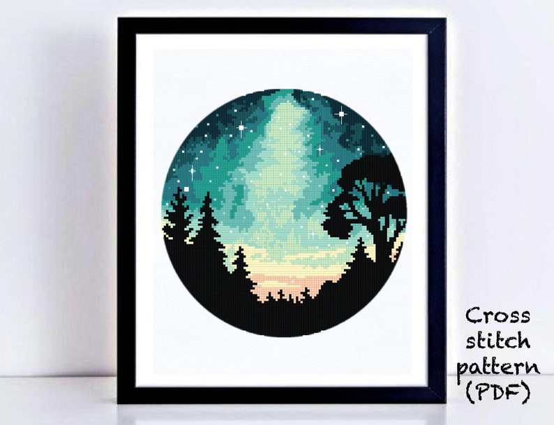 Landscape Cross Stitch Pattern Forest Counted Cross Stitch - Etsy Canada