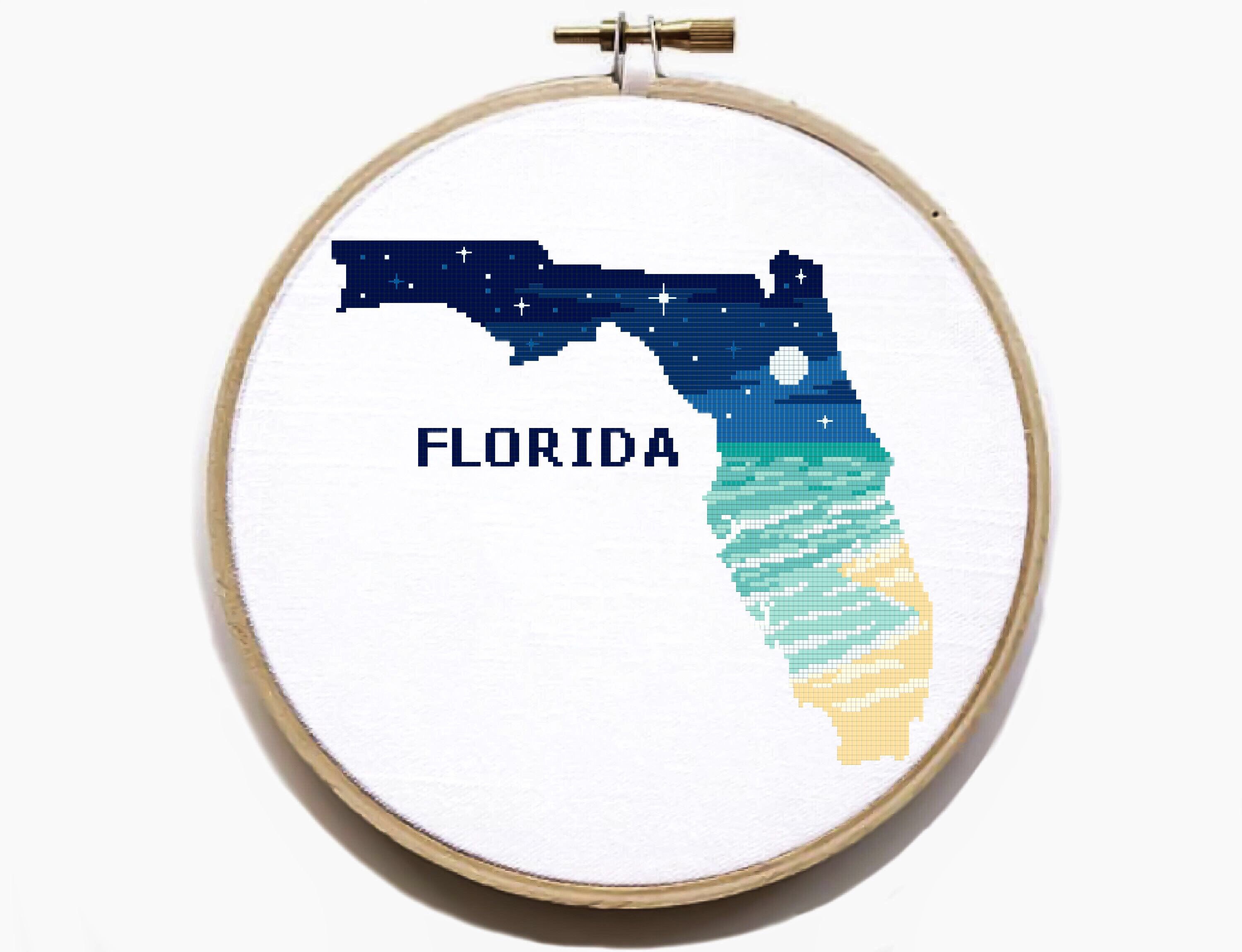 Florida State Modern Cross Stitch Pattern Nature Counted - Etsy