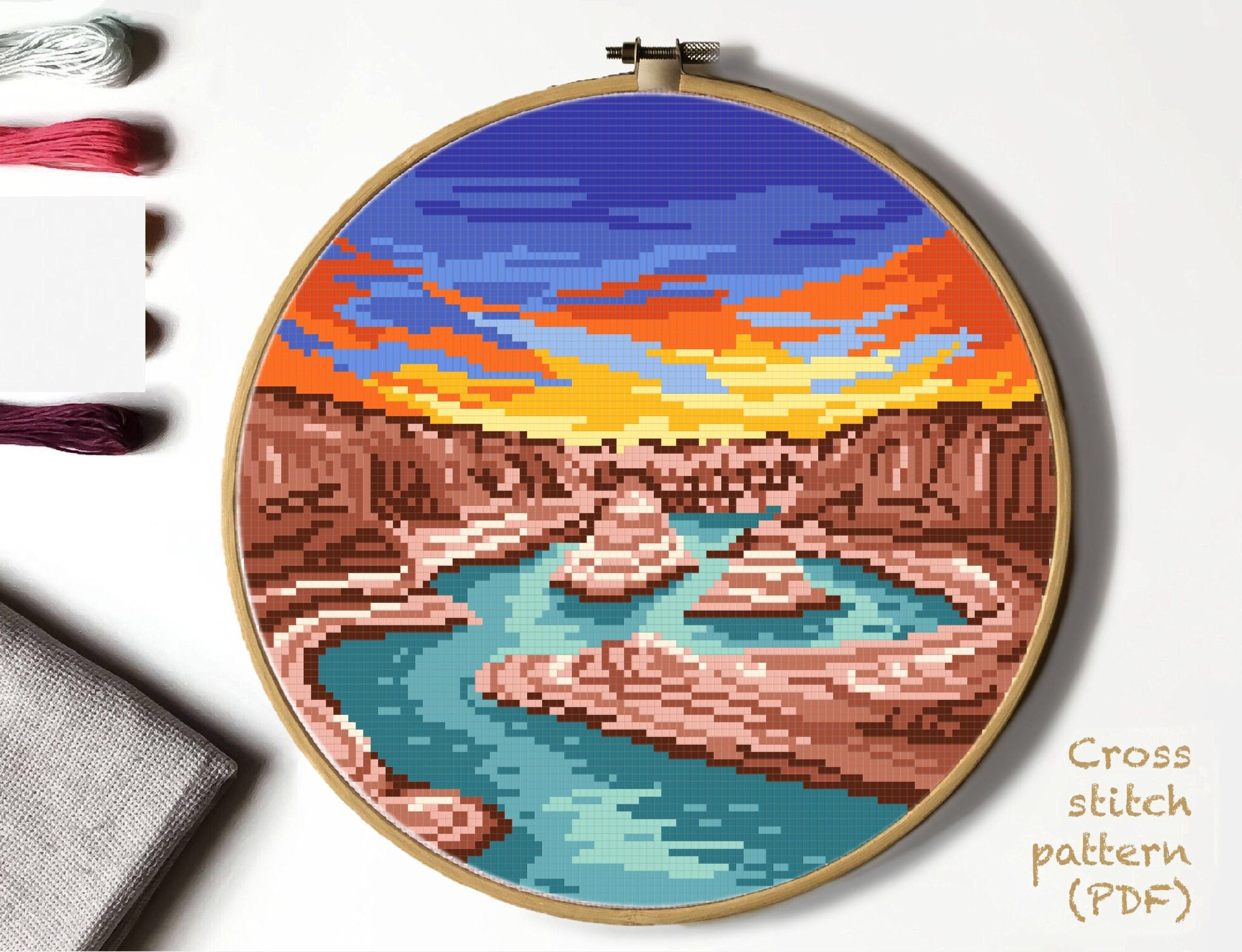 Reflection Canyon Cross Stitch Pattern , Glen Canyon Parking Area, Utah ...