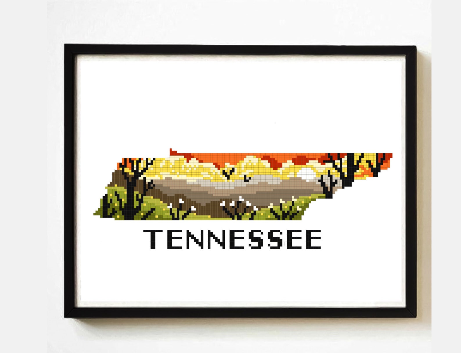 Tennessee States Modern Cross Stitch Pattern Nature Easy | Etsy