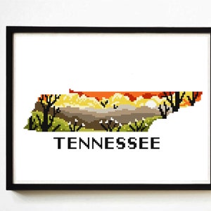 Tennessee States Modern Cross Stitch Pattern, Nature Easy Counted Cross ...