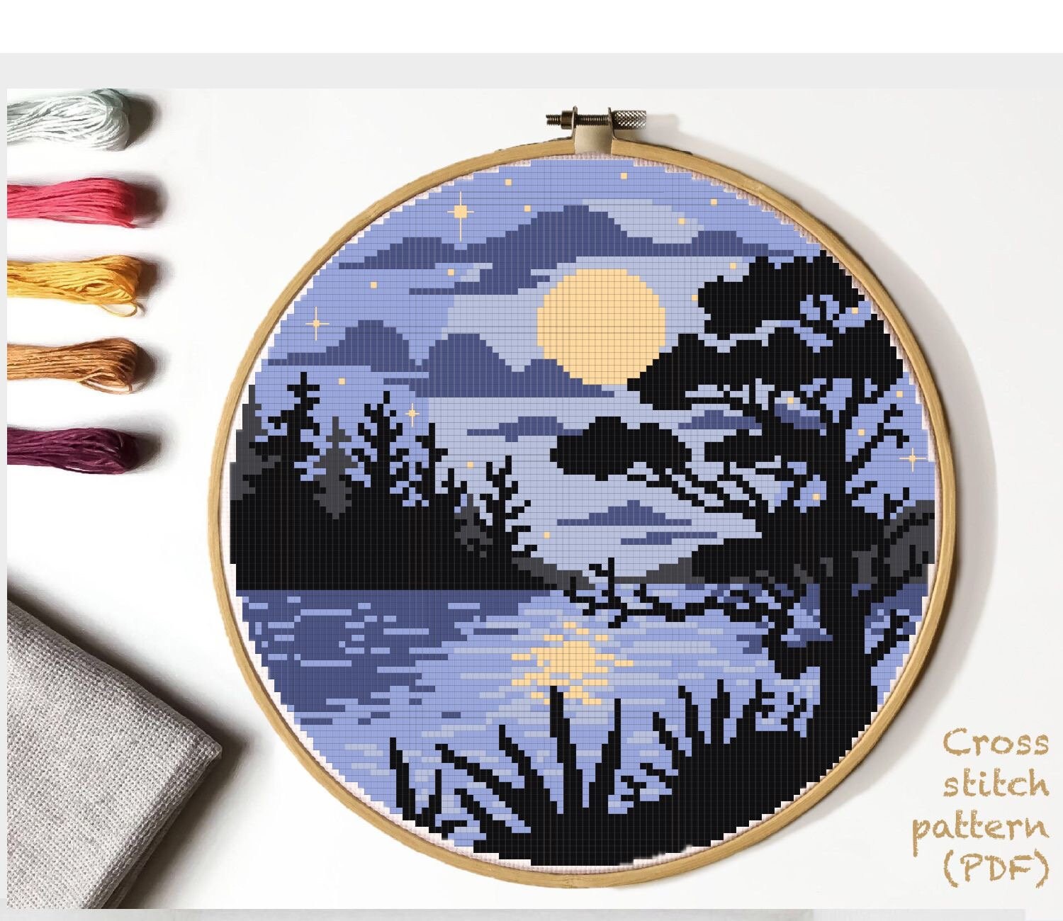 Landscape Modern Cross Stitch Pattern Nature Counted Cross - Etsy