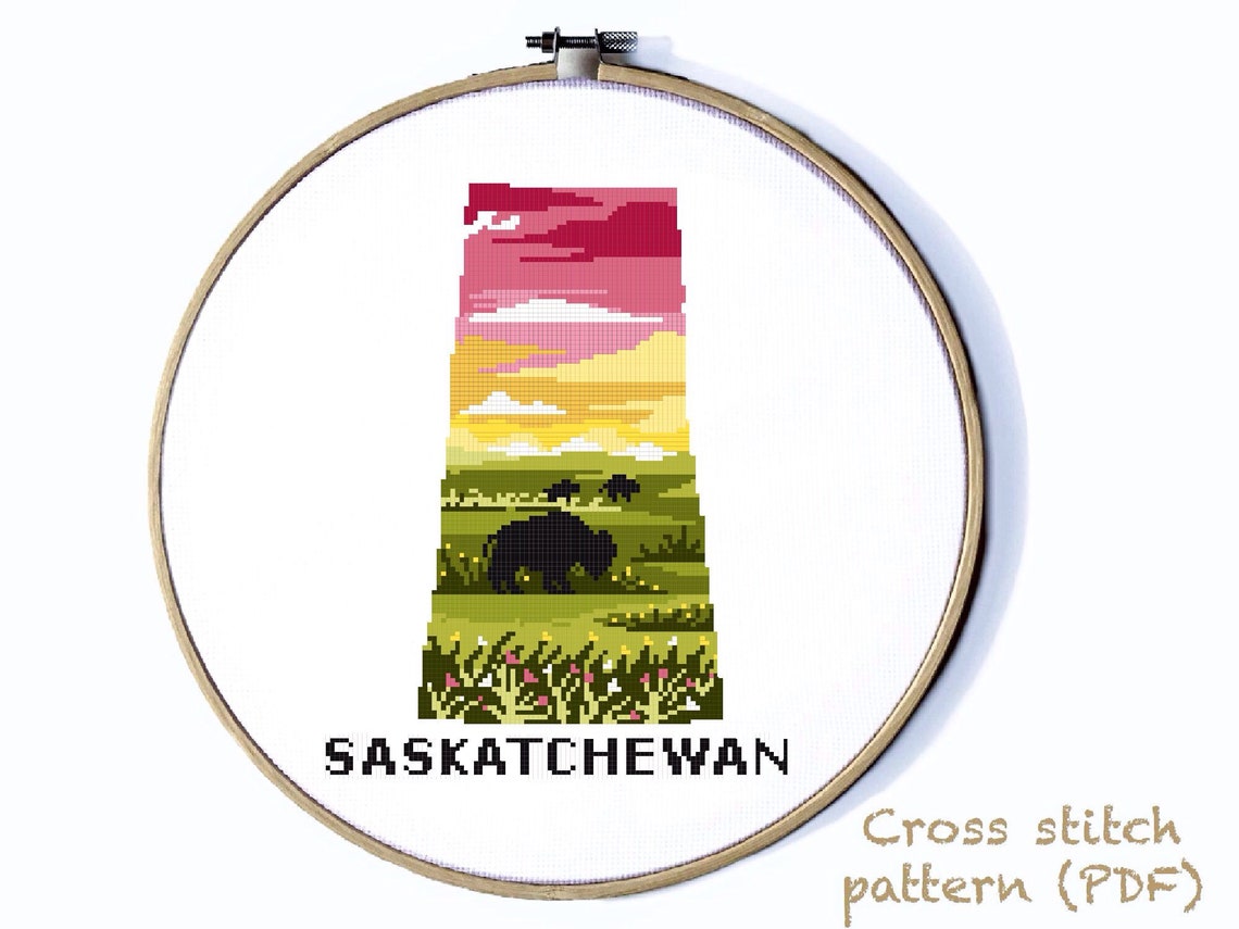 Saskatchewan Province Canada Modern Cross Stitch Pattern - Etsy