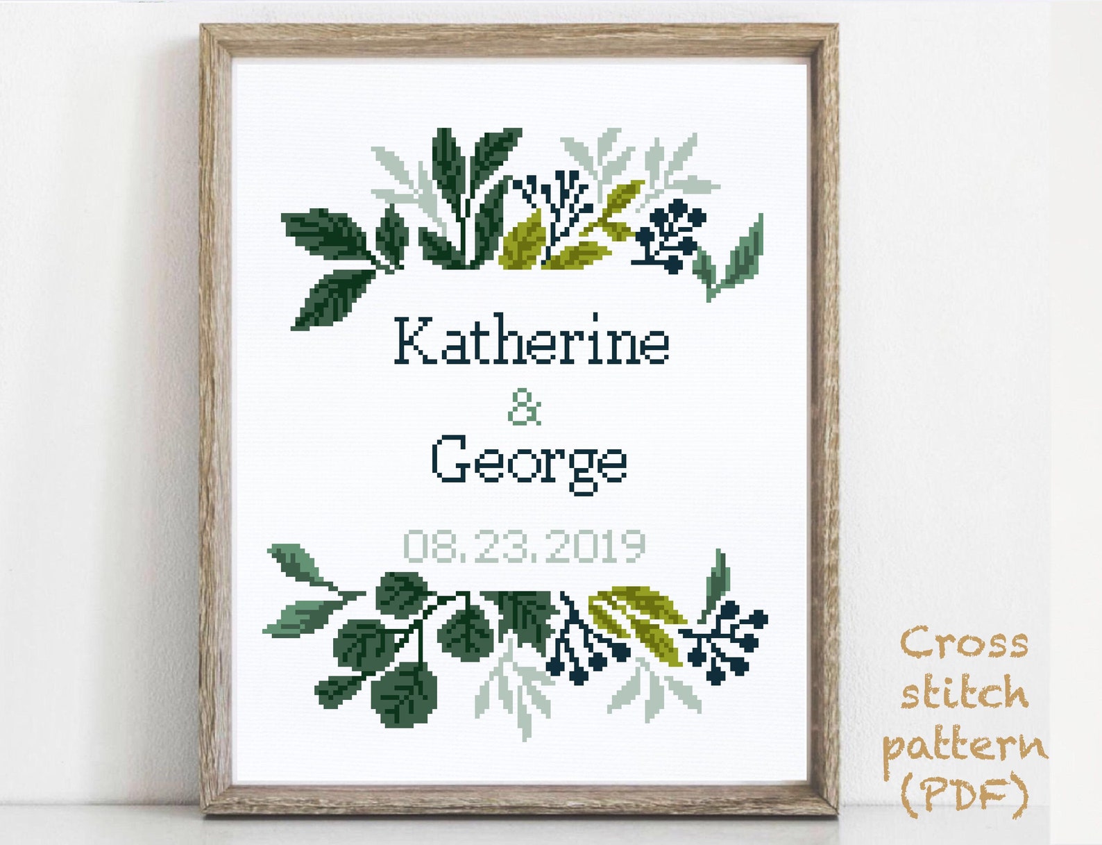 Wedding Modern Cross Stitch Pattern Personalized Counted - Etsy