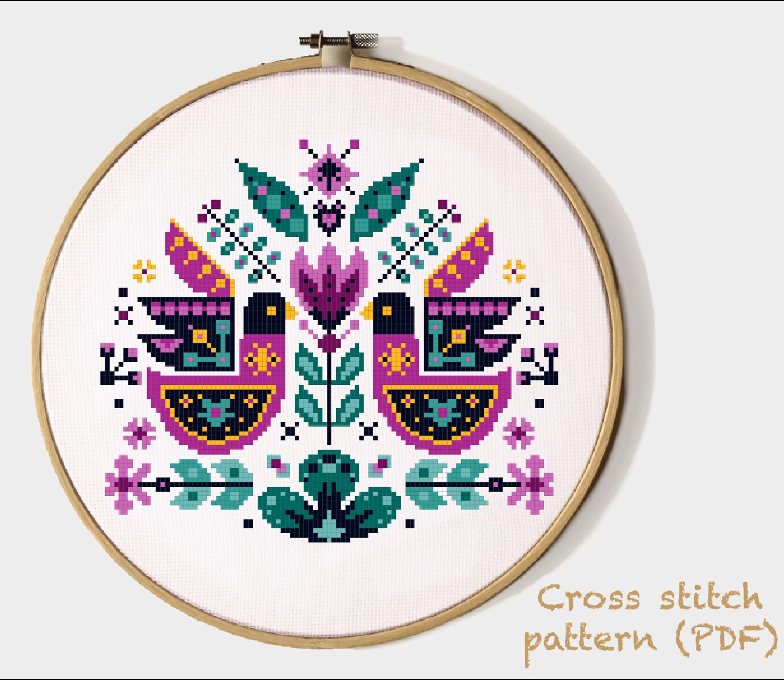 Set of 4 Floral Modern Cross Stitch Pattern Flower Ornament - Etsy UK