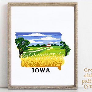 Iowa State Modern Cross Stitch Pattern, Easy Counted Cross Stitch Chart ...