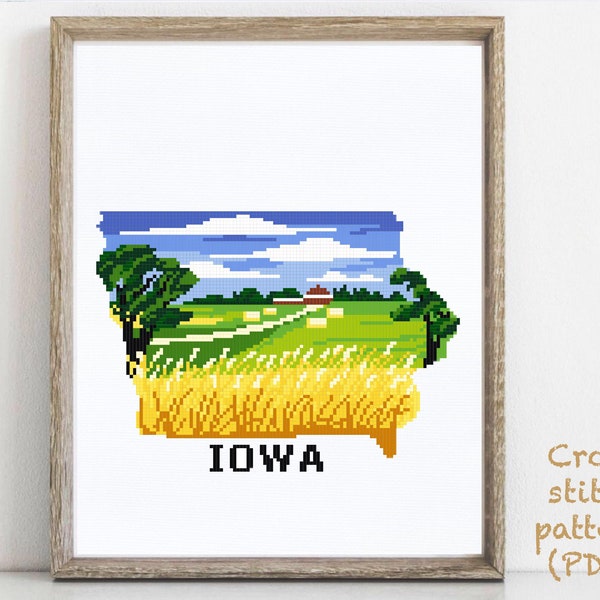 Iowa Cross Stitch - Etsy