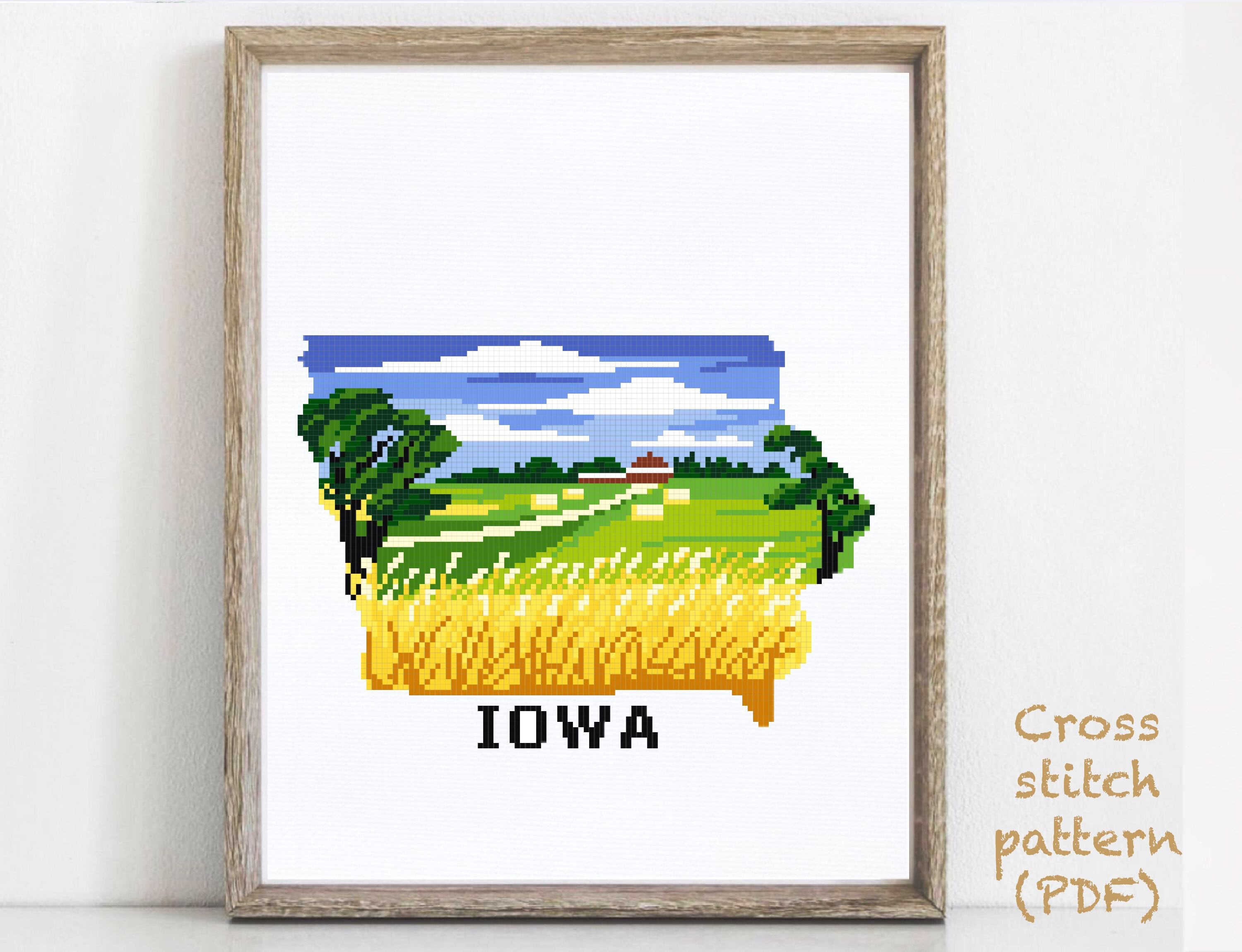 Iowa State Modern Cross Stitch Pattern Easy Counted Cross - Etsy
