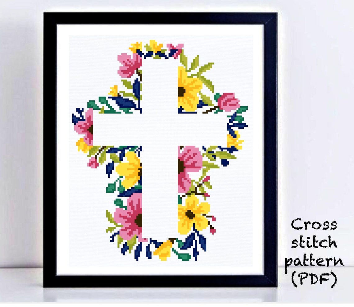 Floral Modern Cross Stitch Pattern Flower Easy Counted Cross - Etsy