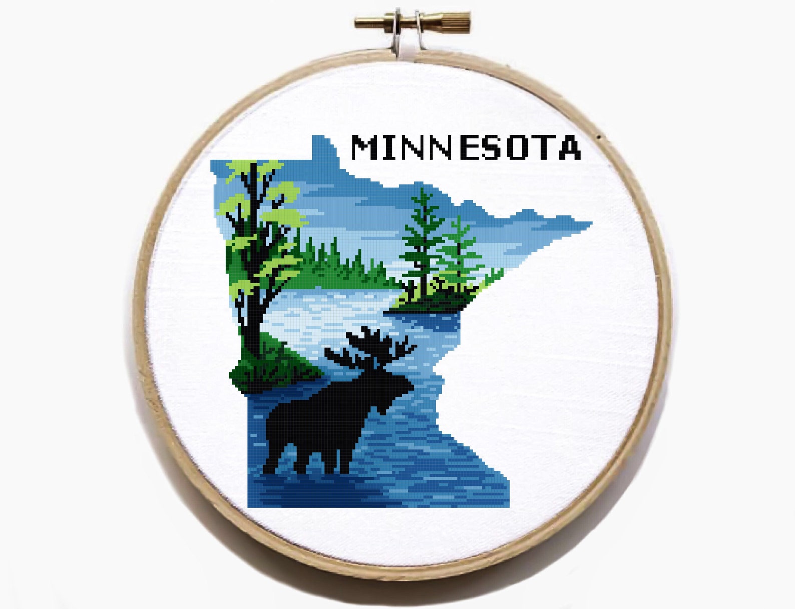 Minnesota State Modern Cross Stitch Pattern, Nature Counted Cross ...
