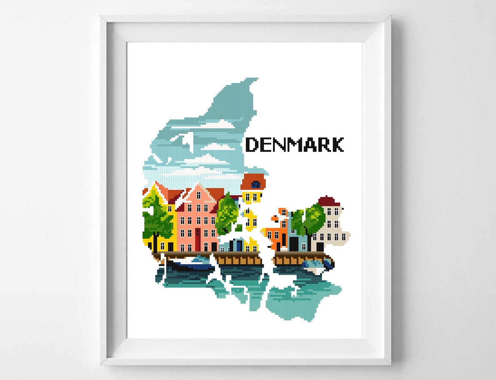 Denmark Modern Cross Stitch Pattern Nature Easy Counted Cross | Etsy