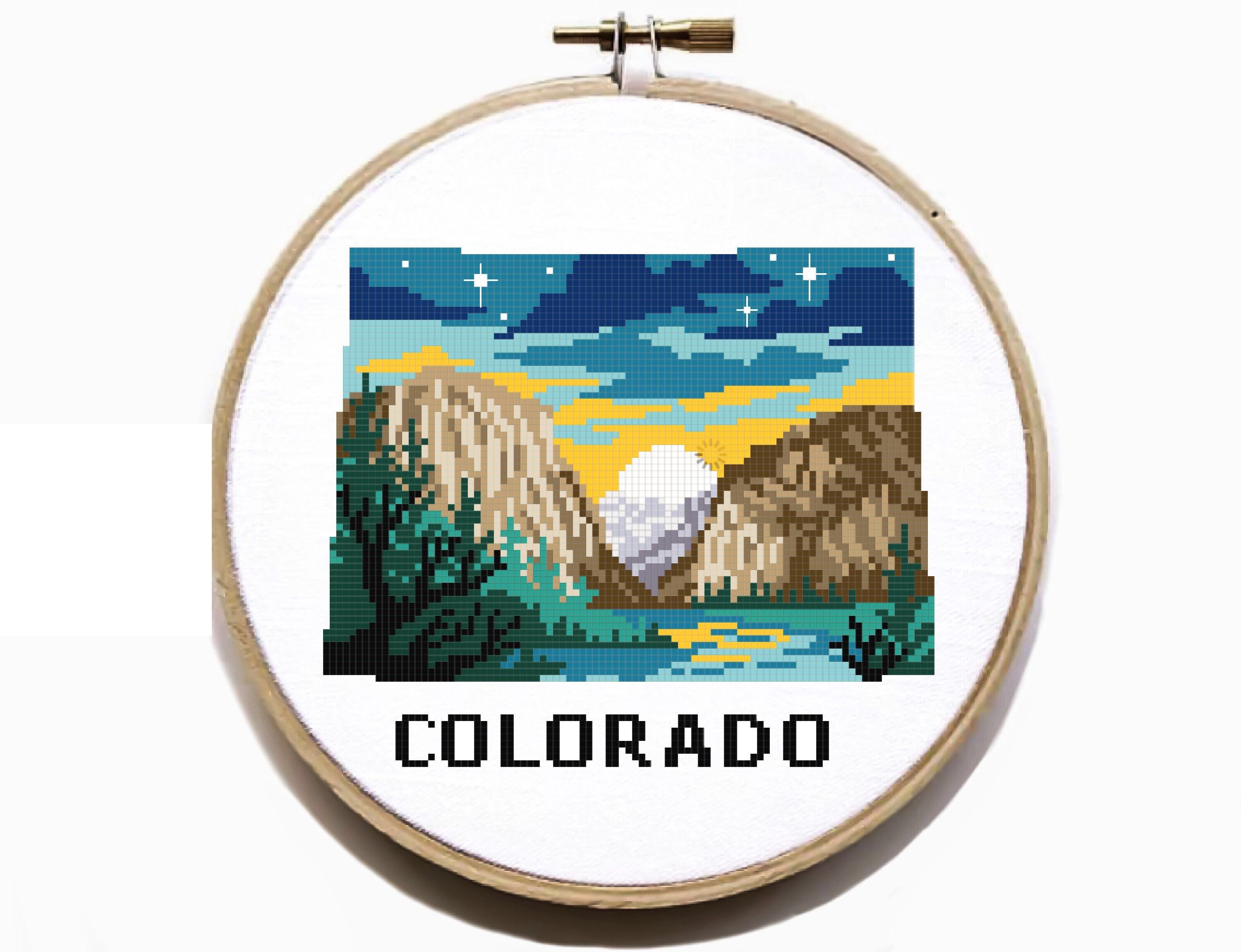 Colorado state Modern Cross Stitch Pattern nature counted | Etsy