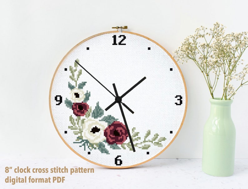 Clock Modern cross stitch pattern cross stitch pattern | Etsy
