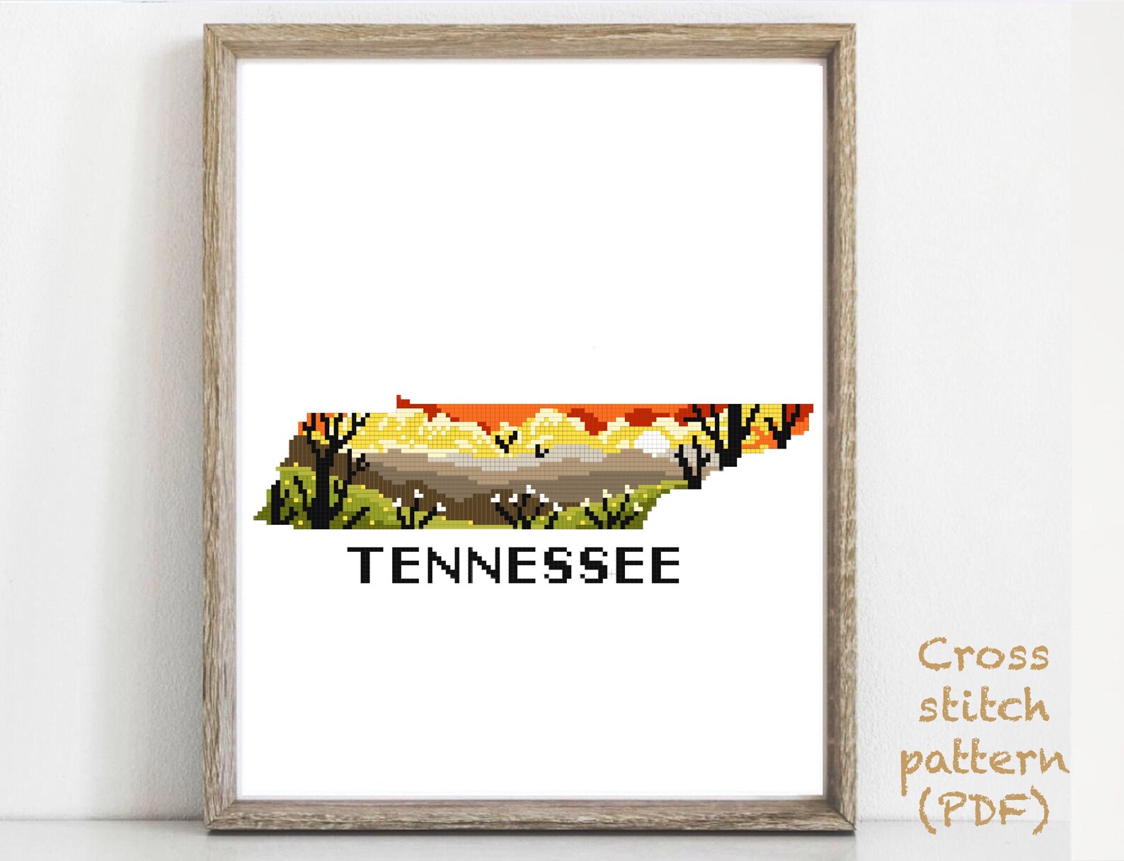 Tennessee States Modern Cross Stitch Pattern Nature Easy | Etsy