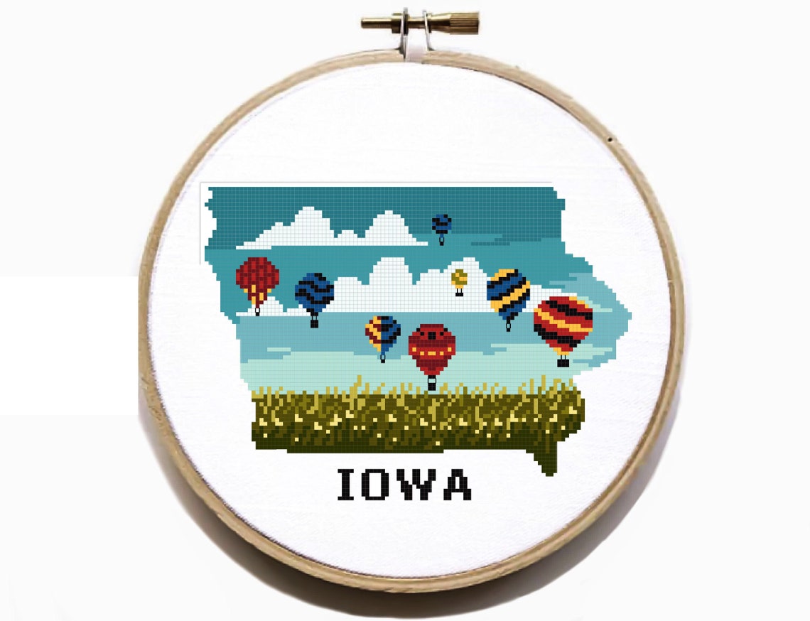 Iowa State Modern Cross Stitch Pattern Easy Counted Cross | Etsy