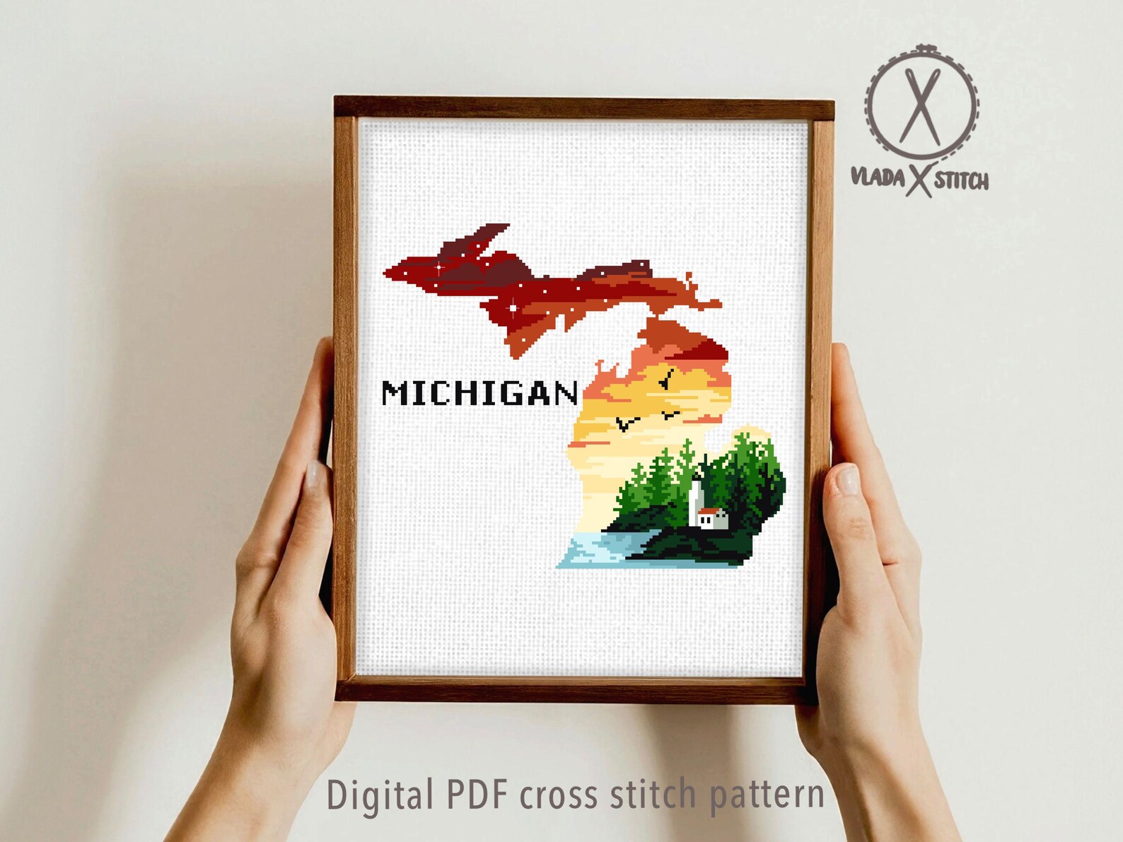Michigan State Modern Cross Stitch Pattern, Nature, Isle Royale ...
