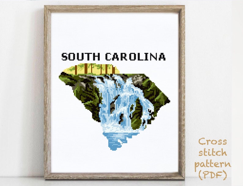 South Carolina State Modern Cross Stitch Pattern, Nature Counted Cross ...