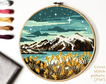 Landscape Modern Cross Stitch Pattern Nature Easy Counted | Etsy