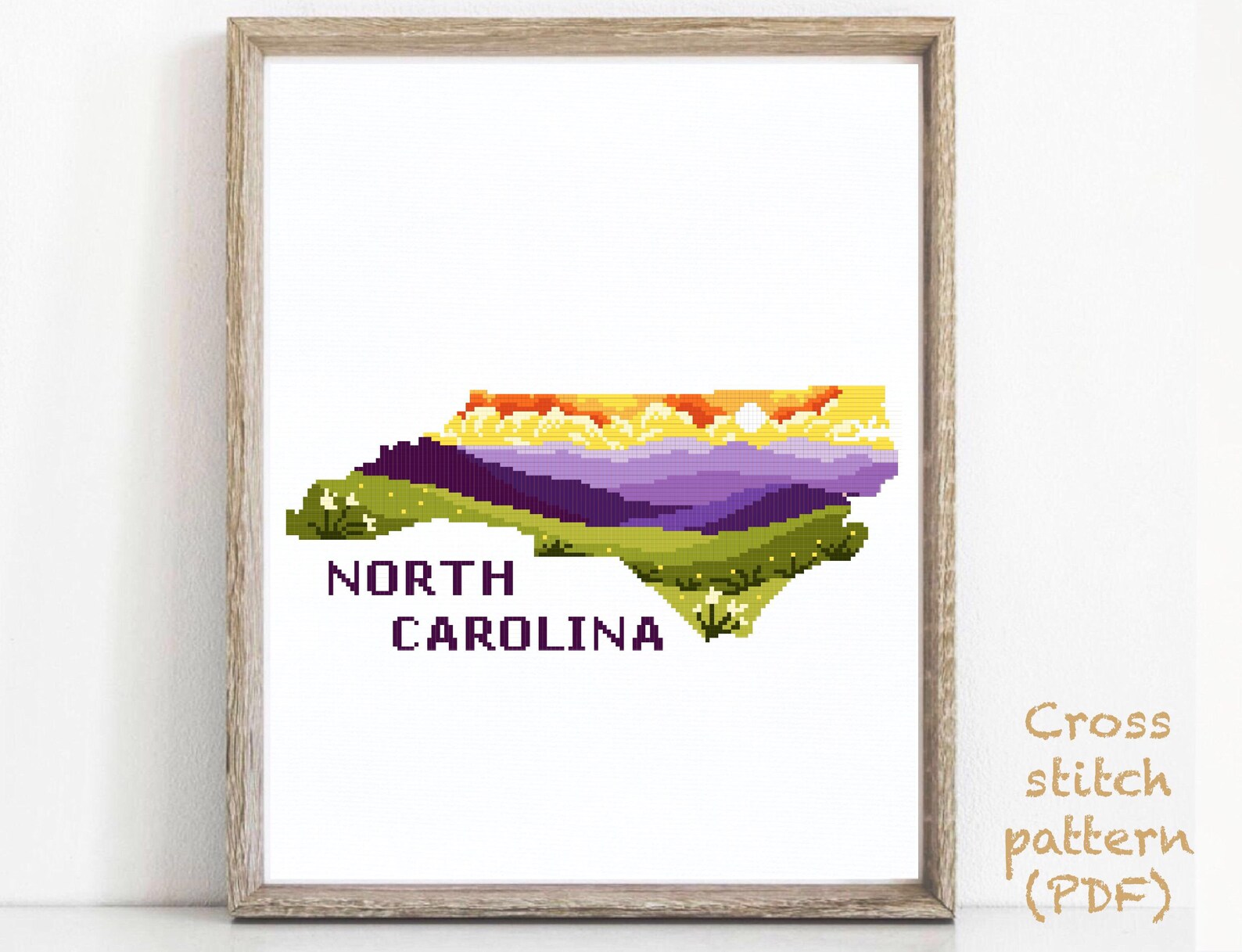North Carolina State Modern Cross Stitch Pattern Nature - Etsy