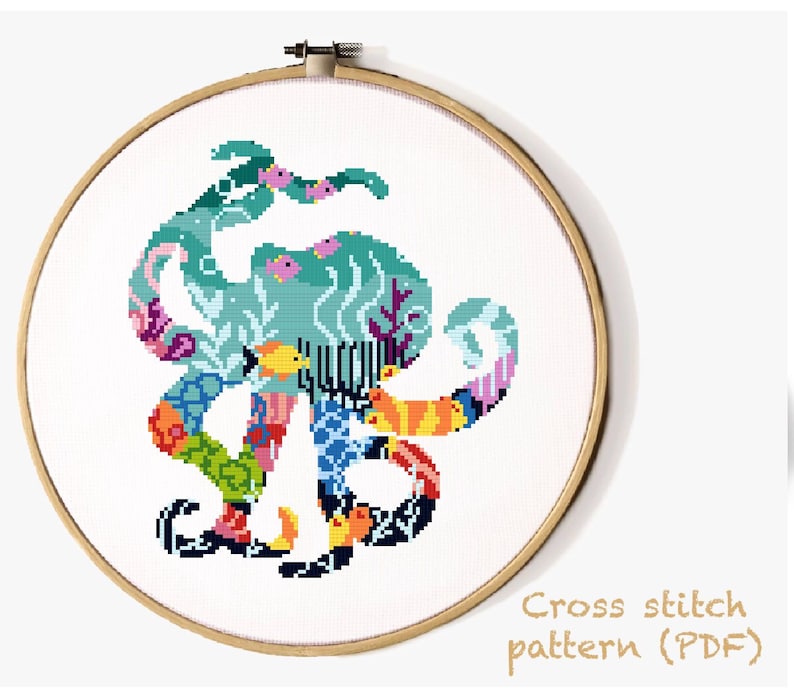 Set of 6 Sea Animals Modern Cross Stitch Pattern Ocean Cross - Etsy