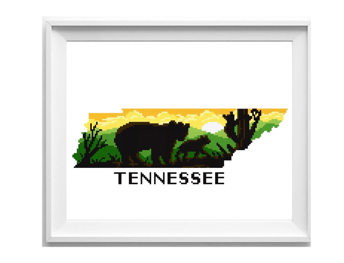 Tennessee State Modern Cross Stitch Pattern Nature Counted - Etsy