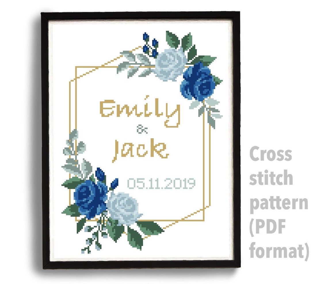 Wedding Modern Cross Stitch Pattern Personalized Customized - Etsy