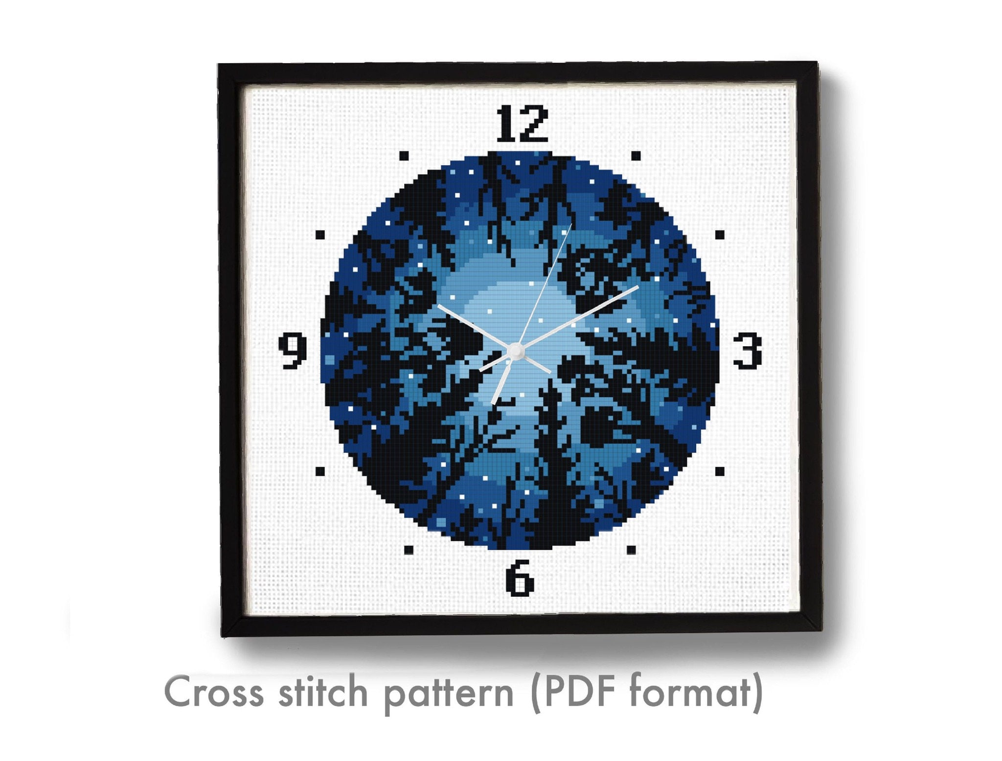 Clock Cross Stitch Pattern Landscape Nature Instant - Etsy