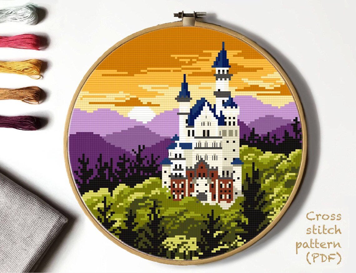 Landscape Modern Cross Stitch Pattern Germany Counted Cross | Etsy