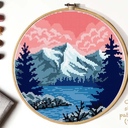 Landscape Modern Cross Stitch Pattern Nature Counted Cross - Etsy